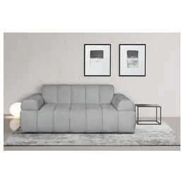 2-Sitzer Inosign "LYOTH" Sofas Gr. B/H/T: 180cm x 71cm x 93cm, Chenille, weiß (silber) moderne Steppung, Armlehnen in Kissenoptik, BTH: 1809371 cm