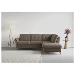 Sit & More Ecksofa SIT & MORE "Göteborg" Sofas Gr. B/H/T: 250cm x 90cm x 226cm, Luxus-Microfaser Florence, Ottomane rechts, ohne Bettfunktion-ohne Bettkasten, braun (nuss) Sitztiefenverstellung und Federkern, wahlweise mit Bettfunktion