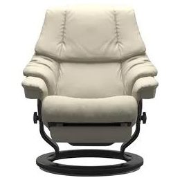 Relaxsessel stressless "Reno" Sessel Gr. Leder BATICK, PowerTM Leg & Back-Classic Base Schwarz-L, B/H/T: 88cm x 98cm x 77cm, beige (cream batick) elektrisch verstellbar, optional 2-motorisch, Größe M & L