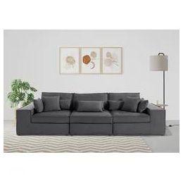 3-Sitzer RAUM.ID "Florid" Sofas Gr. B/H/T: 280cm x 75cm x 100cm, Struktur, schwarz 3 Teile, bestehend aus Modulen, viele Bezugsqualitäten, auch in Cord