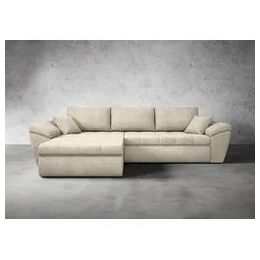 Ecksofa Inosign "Eola" Sofas Gr. B/H/T: 292cm x 88cm x 183cm, Microfaser, Recamiere links, beige mit Bettfunktion und Bettkasten