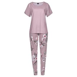 Vivance Dreams Pyjama mehrfarbig Gr. 32/34 für Damen. Rundhals und Allover-Druck. Bequem. Nachhaltig.