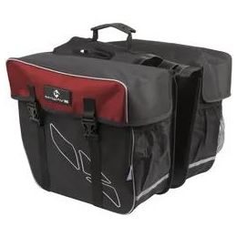 Fahrradtasche M-Wave "AMSTERDAM DOUBLE Schwarz/Rot" Taschen Gr. B/H/T: 17cm x 30cm x 34cm, schwarz (schwarz/rot) 2 Seitentaschen