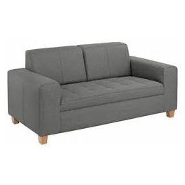 2-Sitzer Home Affaire "Corby" Sofas Gr. B/H/T: 172cm x 80cm x 90cm, Struktur fein, ohne Funktion, grau (hellgrau) Steppung auf Sitzfläche