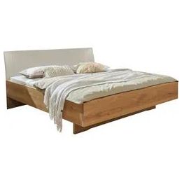 Futonbett Wiemann "Cordoba", beige (bianco, eiche, champagner, bianco, eiche), B:189cm H:97cm L:208cm, Betten, Absetzungen in Riffholz Polsterkopfteil in Kunstleder Champagner