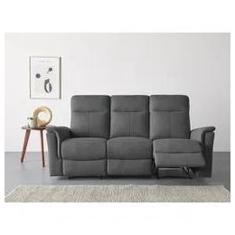 3-Sitzer Home Affaire "Southbrook" Sofas Gr. B/H/T: 197cm x 99cm x 92cm, Webstoff, elektrische Relaxfunktion, grau (anthrazit) mit manueller und elektrischer Relaxfunktion