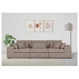 3-Sitzer RAUM.ID "Florid" Sofas Gr. B/H/T: 280cm x 75cm x 100cm, Cord, grau (taupe) 3 Teile, bestehend aus Modulen, viele Bezugsqualitäten, auch in Cord