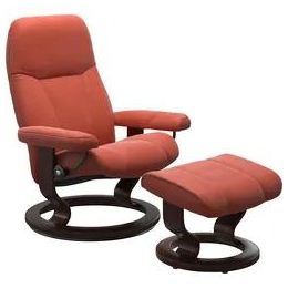 Relaxsessel stressless "Consul" Sessel Gr. Material Bezug, Material Gestell, Ausführung / Funktion, Maße B/H/T, braun (henna) mit Hocker, Classic Base, Größe L, Gestell Braun