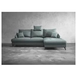 Ecksofa Inosign "Berleta" Sofas Gr. B/H/T: 293cm x 110cm x 183cm, Microfaser, Recamiere rechts, grau Mit verstellbarer Kopfstütze