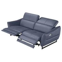 2,5-Sitzer Egoitaliano "Dafne" Sofas Gr. B/H/T: 208cm x 97cm x 108cm, Leder BULL, mit elektrischer Relaxfunktion, blau (tide) mit und ohne elektrischer Relaxfunktion, Kopfteile manuell verstellbar