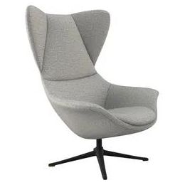 Ohrensessel FLEXLUX "Stilo Relaxsessel, TV-Sessel" Sessel Gr. Chenille, B/H/T: 90cm x 115cm x 88cm, grau (sophisto grey) Solitär, Stil-Ikone, drehbar, Fuß schwarz