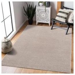 Teppich Carpet City "Friseé-Teppich FANCY900" Teppiche Gr. B: 160cm, 12mm, L: 230cm, beige Kurzflor, Einfarbig, 3D-Optik, Streifen Look