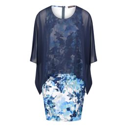 Vera Mont Kleid Damen Gr&ouml;&szlig;e 36 nachtblau / hellblau / wei&szlig; Sommerkleid