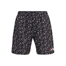 Fila Badeshorts 'SEOUL AOP' Herren Gr&ouml;&szlig;e XS grau / rot / schwarz / wei&szlig;