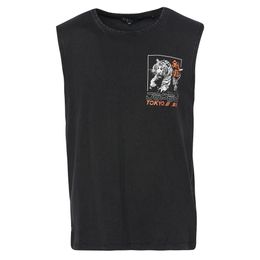 Koroshi Top Herren Gr&ouml;&szlig;e XL hellgrau / orange / schwarz