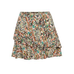 Koroshi Rock Damen Gr&ouml;&szlig;e 44 ecru / hellgr&uuml;n / dunkelorange / schwarz