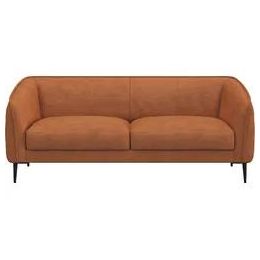 2,5-Sitzer FLEXLUX "Belle Designsofa, Couch, bequem durch Kaltschaum im Sitz" Sofas Gr. B/H/T: 188cm x 74cm x 89cm, Bouclé, orange (burned orang) Skandinavisches Design, In hochwertiger Verarbeitung