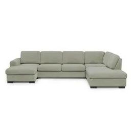 Wohnlandschaft Home Affaire "Laffrey" Sofas Gr. B/H/T: 340 cm x 82 cm x 220 cm, Struktur, Recamiere links, beige große Vielfalt an Kombinationen, auch in Lederoptik erhältlich