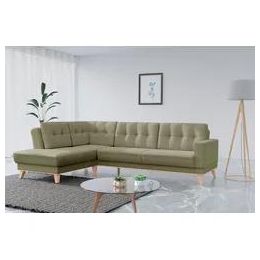 Sit & More Ecksofa SIT & MORE "Lavida L-Form" Sofas Gr. B/H/T: 298cm x 90cm x 198cm, Flachgewebe, Ottomane links, mit Kipper-mit Bettkasten-4 Rückenkissen-belastbar bis 660 kg, grün wahlweise mit Kippfunktion und Bettkasten