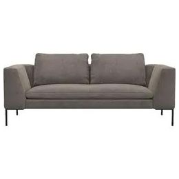 2,5-Sitzer FLEXLUX "Loano" Sofas Gr. B/H/T: 206cm x 86cm x 106cm, Struktur, braun (taupe braun) modernes Sofa, frei im Raum stellbar, lose Kissen, Kaltschaum Sitz