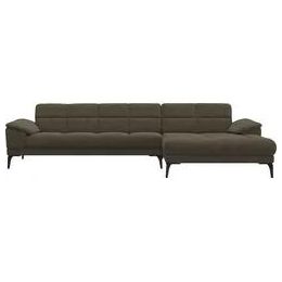 Ecksofa FLEXLUX "Viale L-Form, mit attraktiver Rückensteppung" Sofas Gr. B/H/T: 297cm x 160,5cm x 74cm, Lederoptik, Chaiselongue rechts, braun (camel braun) Sitzaufbau mit hochwertigem Kaltschaum für mehr Sitzkomfort