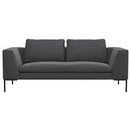 2,5-Sitzer FLEXLUX "Loano" Sofas Gr. B/H/T: 206cm x 86cm x 106cm, Chenille, grau (dervit grau) modernes Sofa, frei im Raum stellbar, lose Kissen, Kaltschaum Sitz