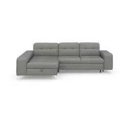 Sit & More Ecksofa SIT & MORE "Baviene L-Form", grau, B:286cm H:92cm T:176cm, Sofas, inklusive Sitztiefenverstellung und Federkern, wahlweise Bettfunktion