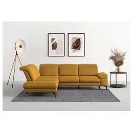 Sit & More Ecksofa SIT & MORE "Cabana L-Form" Sofas Gr. B/H/T: 303cm x 84cm x 244cm, Breitcord, Ottomane links, ohne Sitztiefenverstellung-ohne Kopfteilverstellung-ohne Armlehnfunktion-mit Federkern, gelb (mustard) Ottomane, wahlweise mit Sitztiefen-,Armlehnen- und Kopfteilfunktion