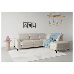 Sit & More Ecksofa SIT & MORE "Sinatra L-Form" Sofas Gr. B/H/T: 251cm x 85cm x 220cm, Luxus-Microfaser Euphoria, Ottomane rechts, Ohne Kopfteilverstellung-Ohne Armteilfunktion-Ohne Bettfunktion-Ohne Stauraum, grau (elephant) mit Ottomane, optional Kopfteilverstellung und Armteilfunktion