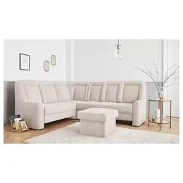 Sit & More Ecksofa SIT & MORE "Melissa L-Form" Sofas Gr. B/H/T: 257cm x 107cm x 217cm, Struktur fein, langer Schenkel rechts, ohne Bettfunktion-ohne Schubkasten, beige (linen) klassisches Polsterprogramm, wahlweise Bettfunktion und Schubkasten