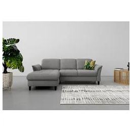 Sit & More Ecksofa SIT&MORE "Maggiore L-Form" Sofas Gr. B/T: 258 cm x 173 cm, Soft clean, mega-Recamiere links, mit Kopfteilverstellung-mit Bettfunktion-mit Bettkasten-Fussfarbe: schwarz matt, grau wahlweise mit Kopfteilverstellung, Bettfunktion und Bettkasten