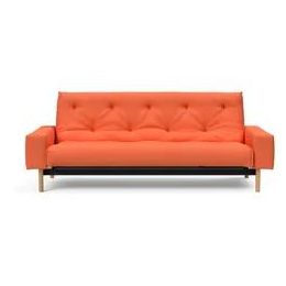 Schlafsofa INNOVATION LIVING TM "MIMER hochwertige Schlaffunktion, aktuelles Design und extra Komfort" Sofas Gr. T: 100 cm, Struktur ARGUS, orange (rost 581 argus) Taschenfederkernmatratze, Breite Liegefläche 140 cm