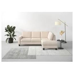 Ecksofa Home Affaire "Summer L-Form" Sofas Gr. B/H/T: 236 cm x 91 cm x 170 cm, Breitcord, Ottomane rechts, ohne Bettfunktion-ohne Bettkasten-ohne Federkern, beige (creme) mit Ottomane, oder ohne Bettfunktion und Bettkasten, Cord-Bezug