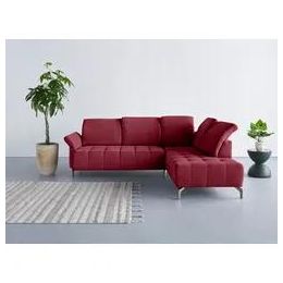 Ecksofa Inosign "Fresh L-Form" Sofas Gr. B/H/T: 260cm x 79cm x 220cm, Luxus-Microfaser ALTARA NUBUCK, Ottomane rechts, ohne Armteilverstellung-ohne Kopfteilverstellung, rot (bordeaux) Federkern, wahlweise Kopfteilverstellung und motorischer Vorziehsitz