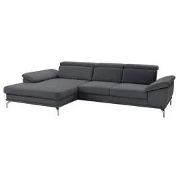 Sit & More Ecksofa SIT&MORE "Scorpio L-Form" Sofas Gr. B/H/T: 311 cm x 85 cm x 181 cm, Luxus-Microfaser ALTARA NUBUCK, mega-Recamiere links, mit Sitztiefenverstellung-mit Kopfteilverstellung, grau (dunkelgrau) inklusive Sitztiefenverstellung, wahlweise mit Kopfverstellung