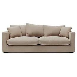 2,5-Sitzer Home Affaire "Coray" Sofas Gr. B/H/T: 220 cm x 80 cm x 113 cm, Struktur grob, beige (sand) extra weich und kuschelig, Füllung mit Federn Daunen