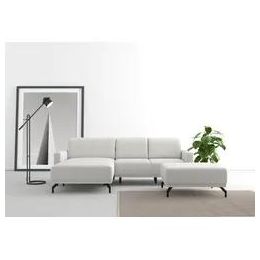 Sit & More Ecksofa SIT & MORE "Bailando L-Form" Sofas Gr. B/H/T: 251cm x 84cm x 163cm, Soft clean, Recamiere links, mit Kopfteilverstellung-mit Vorziehsitz motorisch, grau (hellgrau) wahlweise mit Kopfteilverstellung und Vorziehsitz, motorisch