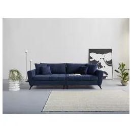 Big-Sofa Inosign "Lörby" Sofas Gr. B/H/T: 264cm x 90cm x 107cm, Struktur weich, Struktur weich, blau (dunkelblau) Belastbarkeit bis 140kg pro Sitzplatz, auch mit Aqua clean-Bezug