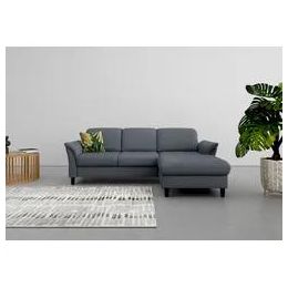 Sit & More Ecksofa SIT&MORE "Maggiore L-Form" Sofas Gr. B/H/T: 258 cm x 88 cm x 173 cm, Soft clean, mega-Recamiere rechts, ohne Kopfteilverstellung-ohne Bettfunktion-ohne Bettkasten-Fussfarbe: schwarz matt, grau (dunkelgrau) wahlweise mit Kopfteilverstellung, Bettfunktion und Bettkasten