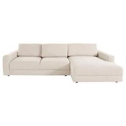 Ecksofa Places of Style "Bloomfield, L-Form" Sofas Gr. B/H/T: 303cm x 84cm x 176cm, Struktur, mega-Recamiere rechts, XXL mit Sitztiefenverstellung, beige extra tiefe Sitzfläche, wahlweise mit Sitztiefenverstellung