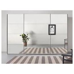 Schwebetürenschrank Rauch "Oteli" Schränke Gr. B/H/T: 315 cm x 210 cm x 62 cm, 3 St., grau (graumetallic) mit Spiegelfront, inkl. Wäscheeinteilung 3 Innenschubladen