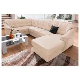 Sit & More Wohnlandschaft SIT & MORE "Savona U-Form" Sofas Gr. B/H/T: 320cm x 90cm x 211cm, Luxus-Microfaser ALTARA NUBUCK, Recamiere rechts, ohne Bettfunktion, beige (natur) wahlweise mit Bettfunktion, inklusive Federkern, frei im Raum stellbar