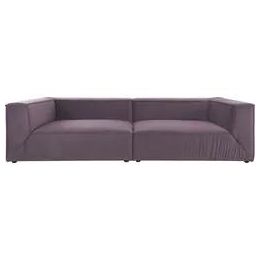 Big-Sofa Tom Tailor HOME "BIG CUBE" Sofas Gr. B/H/T: 300cm x 66cm x 129cm, Samtstoff TSV, ohne Sitztiefenverstellung, lila (lavender tsv 18) in 2 Breiten, wahlweise mit Sitztiefenverstellung, Tiefe 129 cm