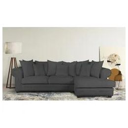 Ecksofa Home Affaire "San Pedro" Sofas Gr. B/H/T: 304cm x 94cm x 170cm, Luxus-Microfaser, Recamiere rechts, grau (anthrazit) L-Form