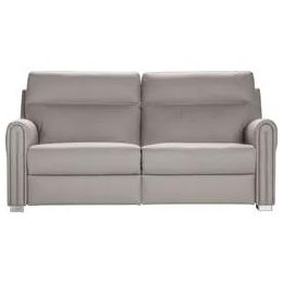 2-Sitzer NICOLETTI HOME "Atlanta" Sofas Gr. B/H/T: 154cm x 99cm x 94cm, Luxus-Microfaser Wildlederoptik, ohne Relaxfunktion, grau (lightgrau) Breite 154 cm, wahlweise mit Relaxfunktion