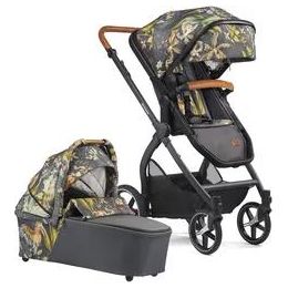 Kombi-Kinderwagen Gesslein "FX4 Soft+ mit Aufsatz Life, schwarz/cognac, schiefergrau" grau (schiefergrau) Baby Kinderwagen mit Babywanne C3 und Babyschalenadapter