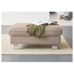 Hocker COTTA "Driver" Gr. B/H/T: 101cm x 46cm x 65cm, Flachgewebe fein TBB, beige (natural) mit edlen Metallfüßen