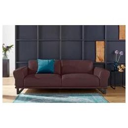 2,5-Sitzer W.Schillig "montanaa" Sofas Gr. B/H/T: 232 cm x 78 cm x 94 cm, Longlife Xtra-Leder Z69, braun (mocca z69) mit Metallkufen in Schwarz pulverbeschichtet, Breite 232 cm