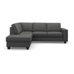 Ecksofa Home Affaire "County L-Form" Sofas Gr. B/H/T: 236cm x 81cm x 213cm, Luxus-Microfaser, Ottomane links, ohne Bettfunktion-ohne Bettkasten, grau (anthrazit) wahlweise Ottomane links oder rechts, mit Federkern-Polsterung