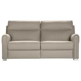 2-Sitzer NICOLETTI HOME "Atlanta" Sofas Gr. B/H/T: 154cm x 99cm x 94cm, NaturLEDER TORELLO, ohne Relaxfunktion, grau (fango) Breite 154 cm, wahlweise mit Relaxfunktion